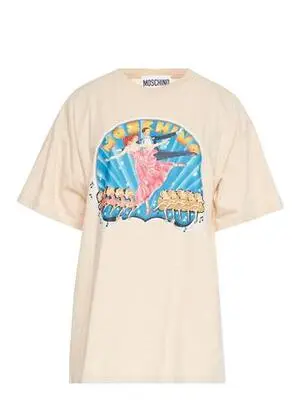 Moschino Printed Jersey T-shirt - Beige