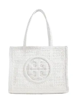 Tory Burch Ella Hand Crocheted Small Tote - White