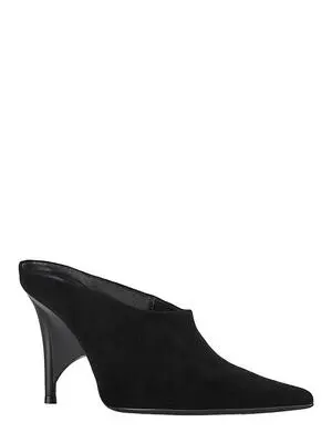 Jeffrey Campbell Vader Pointed Toe High Heel Mules - Black Suede