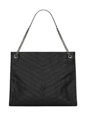 Saint Laurent Niki Shopping Tote Bag - Black Vintage Leather/gold