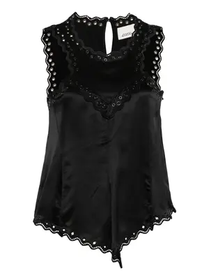 Isabel Marant Amaya Silk Top - Black