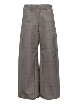 DOUBLET Robot Wide-leg Wool Trousers - Brown