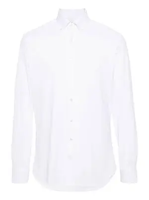 TRAIANO MILANO Long-sleeve Stretch Shirt - White