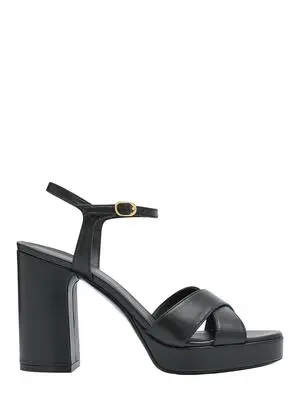 STUART WEITZMAN Stuart Weitzman Dayna Leather Platform Sandals Black