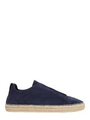 Zegna Triple Stitch Suede Espadrille Sneakers - Assorted