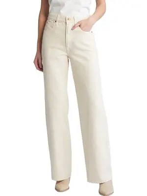 SLVRLAKE Grace High Waist Wide Leg Jeans - Ecru