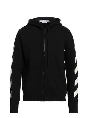 Off-White Off-White Diagonal Knit Zip Hoodie Black/white