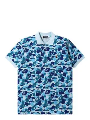 A BATHING APE Abc Camo One Point Polo - Blue