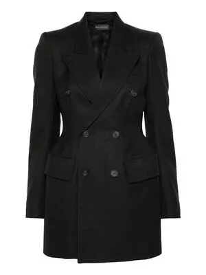 BALENCIAGA Balenciaga Hourglass Checked Wool Blazer