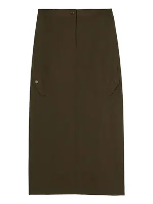 B+AB High-waisted Cargo Midi Skirt - Green
