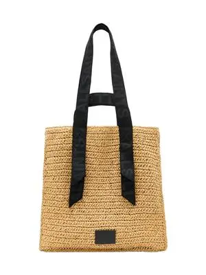 ALLSAINTS Lullah Woven Straw Tote Bag - Almond