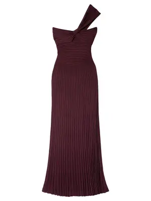 GABRIELA HEARST Altura One-shoulder Cutout Ribbed Silk-jersey Maxi Dress