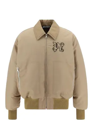 Palm Angels Padded Bomber Jacket - Beige