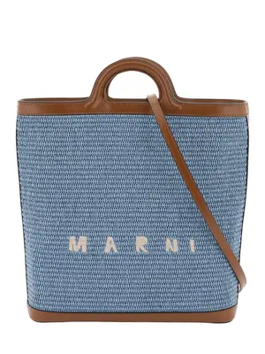 Marni Tropicalia Handbag Brown,light Blue