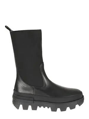 Moncler Leather Chelsea Boots - Black