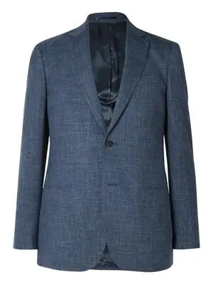 Mr P. Virgin Wool, Silk And Linen-blend Suit Jacket - Blue