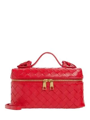 Bottega Veneta Bottega Veneta Intrecciato Leather Convertible Vanity Case 6268 Cardinal-gold