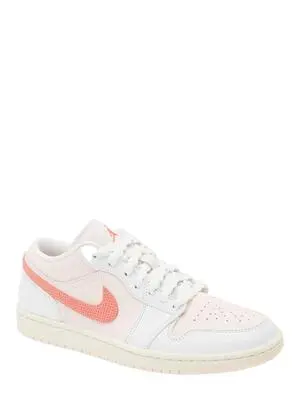 JORDAN Air 1 Low SE Basketball Sneakers Summit White/ Ember/ Pink