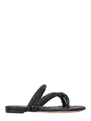 Bottega Veneta Leaf Flat Sandals - Black