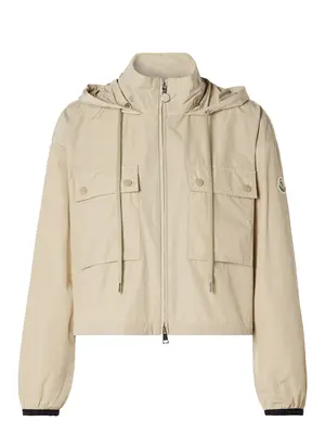 Moncler Leda Coated-poplin Jacket - Neutrals