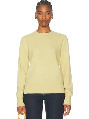 TOTEME Crew Neck Cashmere Knit Sweater - Soft Yellow