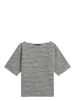 AGNÈS B. Striped Knitted Top - Black