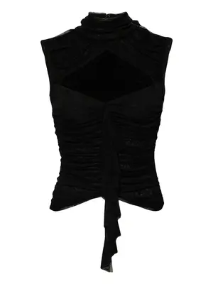 DE LA VALI Tiramisu Ruched Top - Black