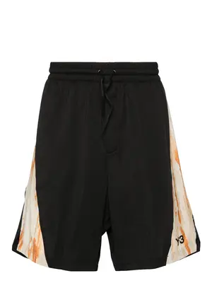 Y3 Rust-dye Track Shorts - Black
