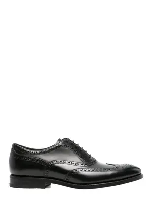 HENDERSON BARACCO Almond-toe Leather Brogues - Black