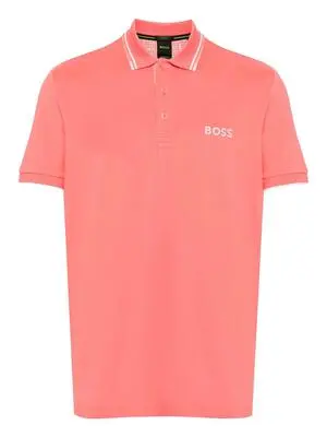 BOSS Logo-embroidered Piqué Polo Shirt - Pink