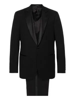Giorgio Armani Single-breasted Virgin Wool Suit - Black