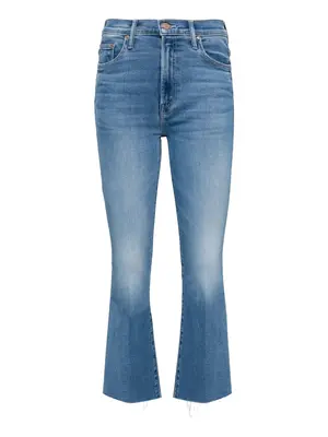MOTHER The Insider Cropped Bootcut Jeans - Blue