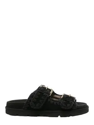 Mou Bio Suede Sandals - Black
