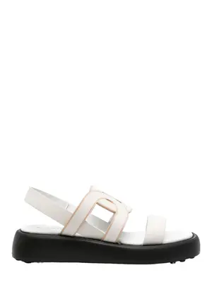 TOD'S Cut-out Leather Sandals - White