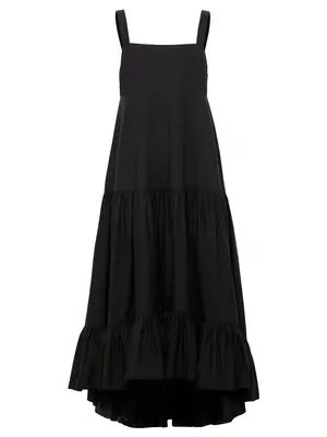 AZLEE Griffon Poplin Midi Dress - Black