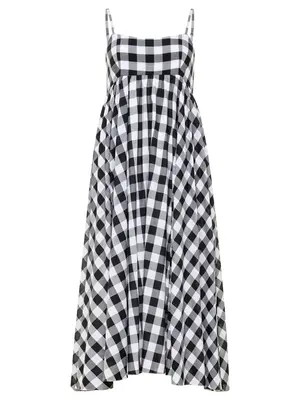 Azeeza Rachel Gingham Midi Dress - Black