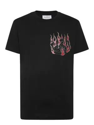 Philipp Plein Flame-print Cotton T-shirt - Black