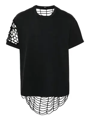 MISBHV Crochet-paneling T-shirt - Black