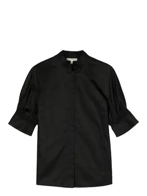 Shiatzy Chen Lace-trim Cotton Shirt - Black