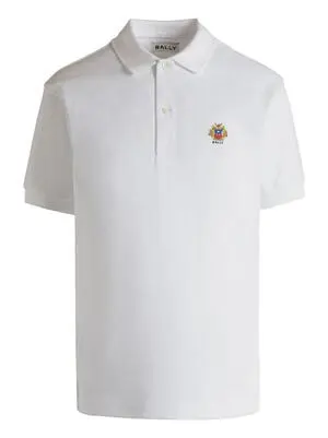 Bally Logo-embroidered Cotton Polo Top - White