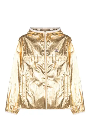 Moncler Roques Laminated Hooded Jacket - Gold