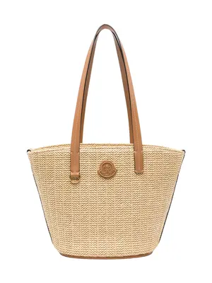 Moncler Small Hubba Raffia Tote - Neutrals