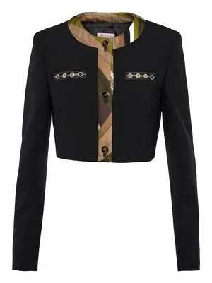 Emilio Pucci Vivara Cropped Wool-blend Jacket - Black