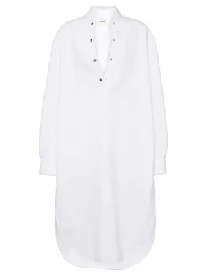 Khaite Seffi Cotton Shirt Dress - White