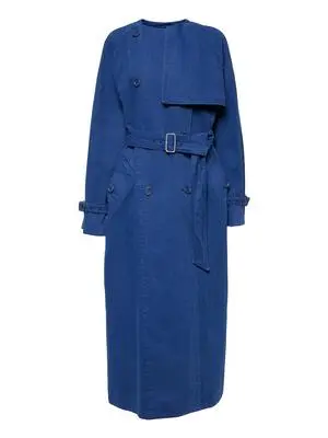 Max Mara Calao Cotton Canvas Trench Coat - Blue