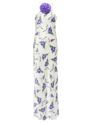 RODARTE Floral-appliqué Gown - Purple