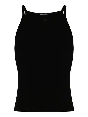COURREGES Ribbed-knit Tank Top - Black