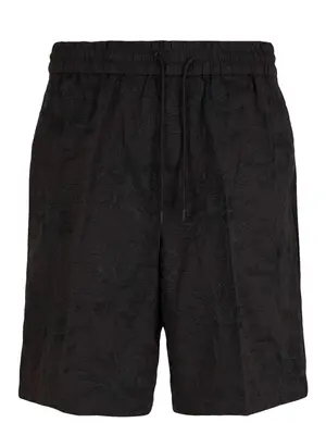 Emporio Armani Embroidered Track Shorts - Black