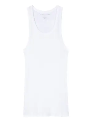Majestic Filatures Semi-sheer Ribbed Tank Top - White