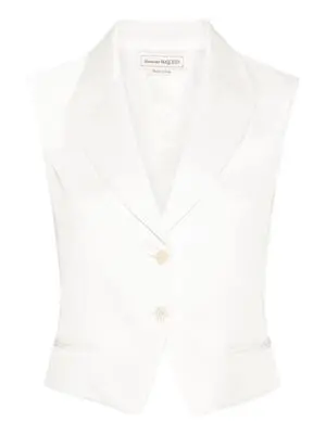 Alexander McQueen Twill-weave Tailored Waistcoat - White